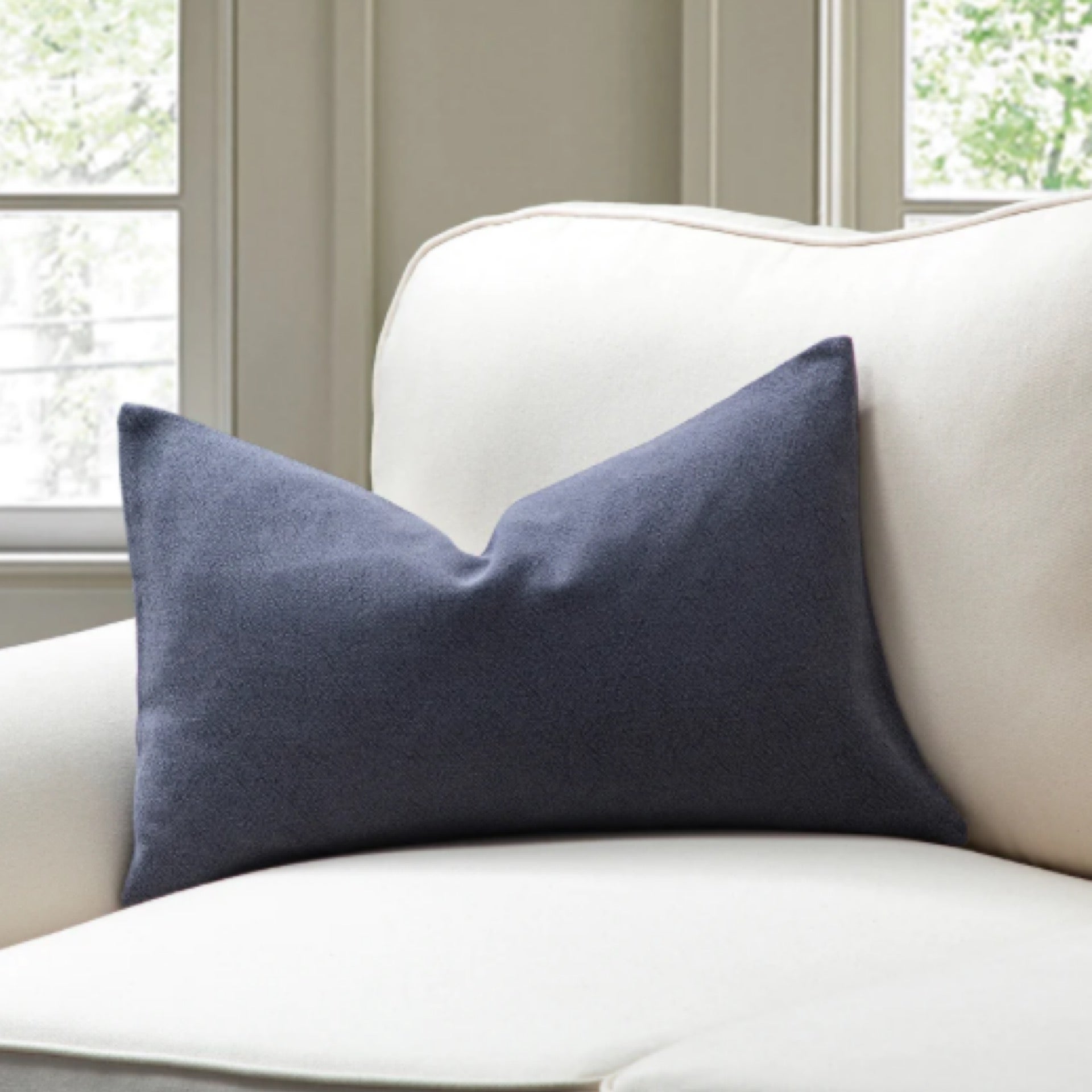 Pillow - Seattle Solid NAVY Slub Texture - 2 Sizes | Barn & Bunkie