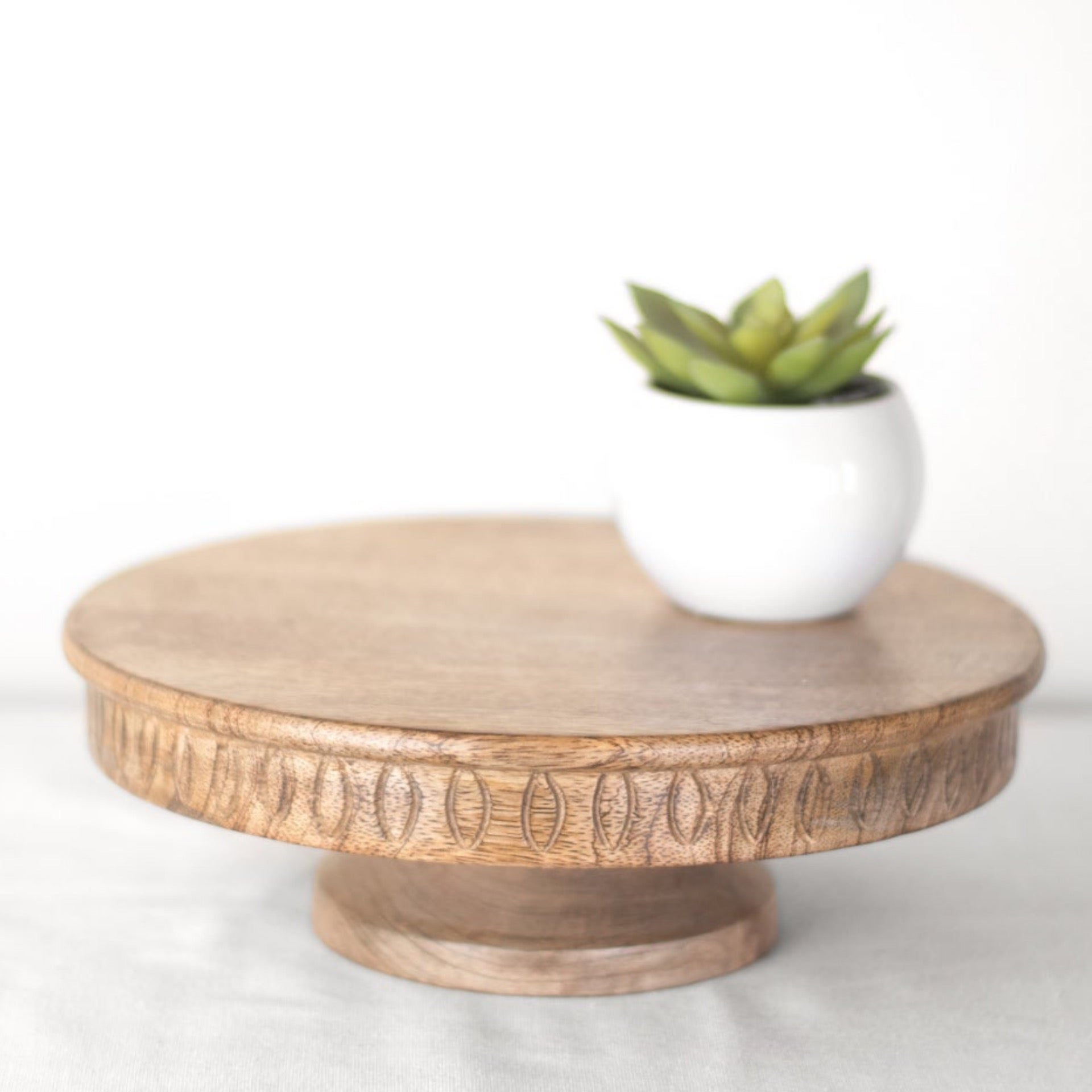 Risers - Natural Carved Wooden Riser (Cake Stand) - 10” diameter ...