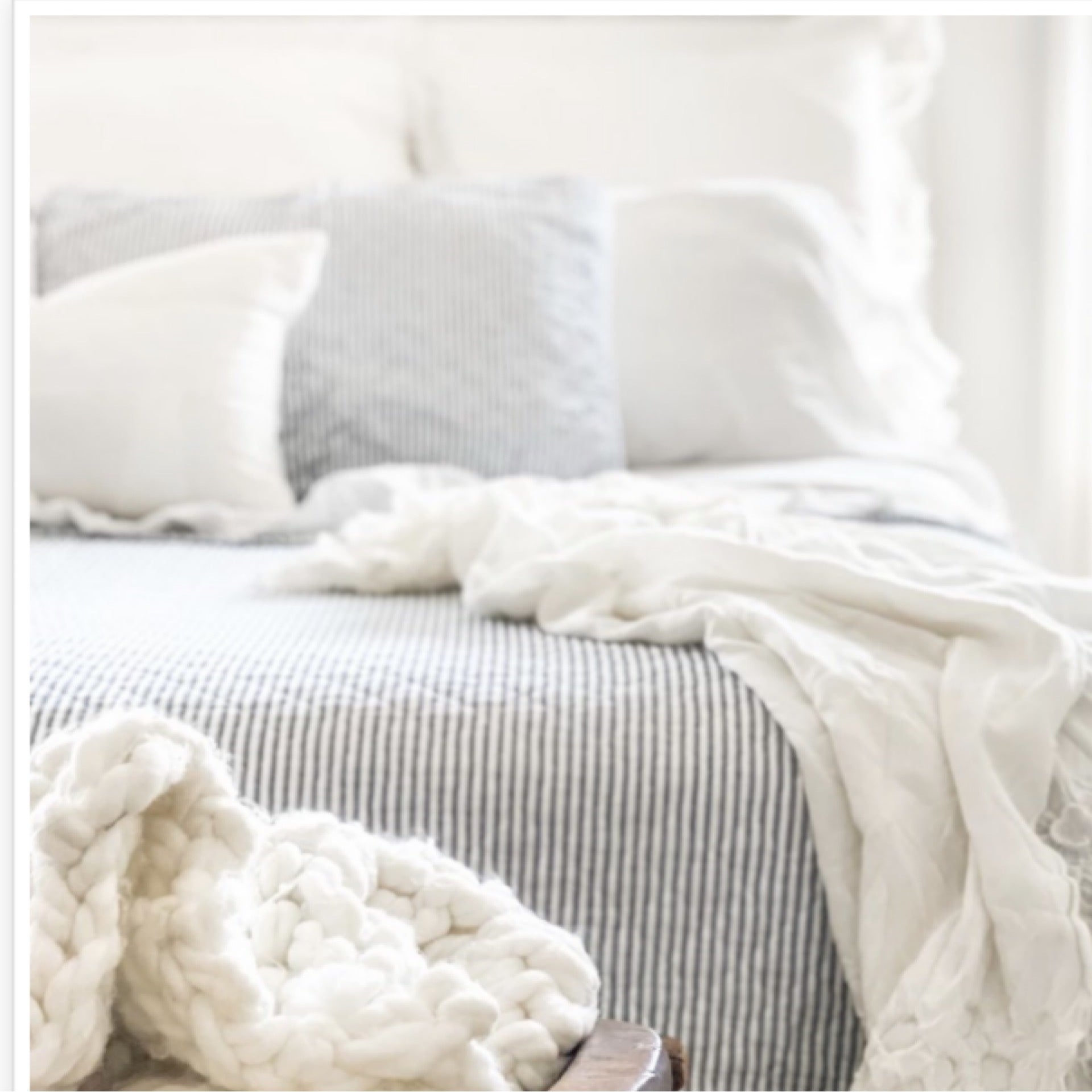 Ticking Quilt Set w/Shams - Blue Stripe - 3 sizes - G2020101 | Barn ...