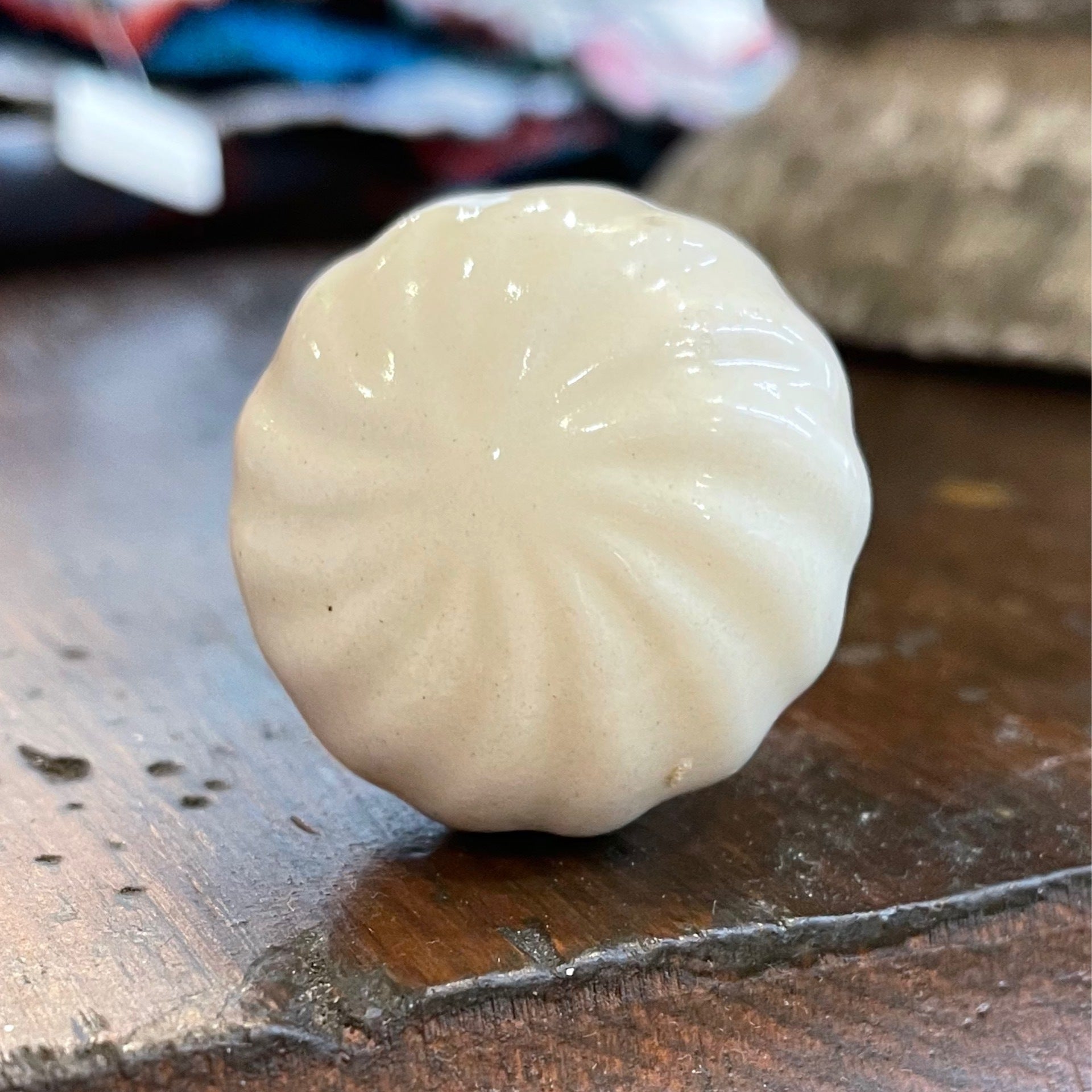 Knob - Ivory Porcelain Ball Shape Knob | Barn & Bunkie