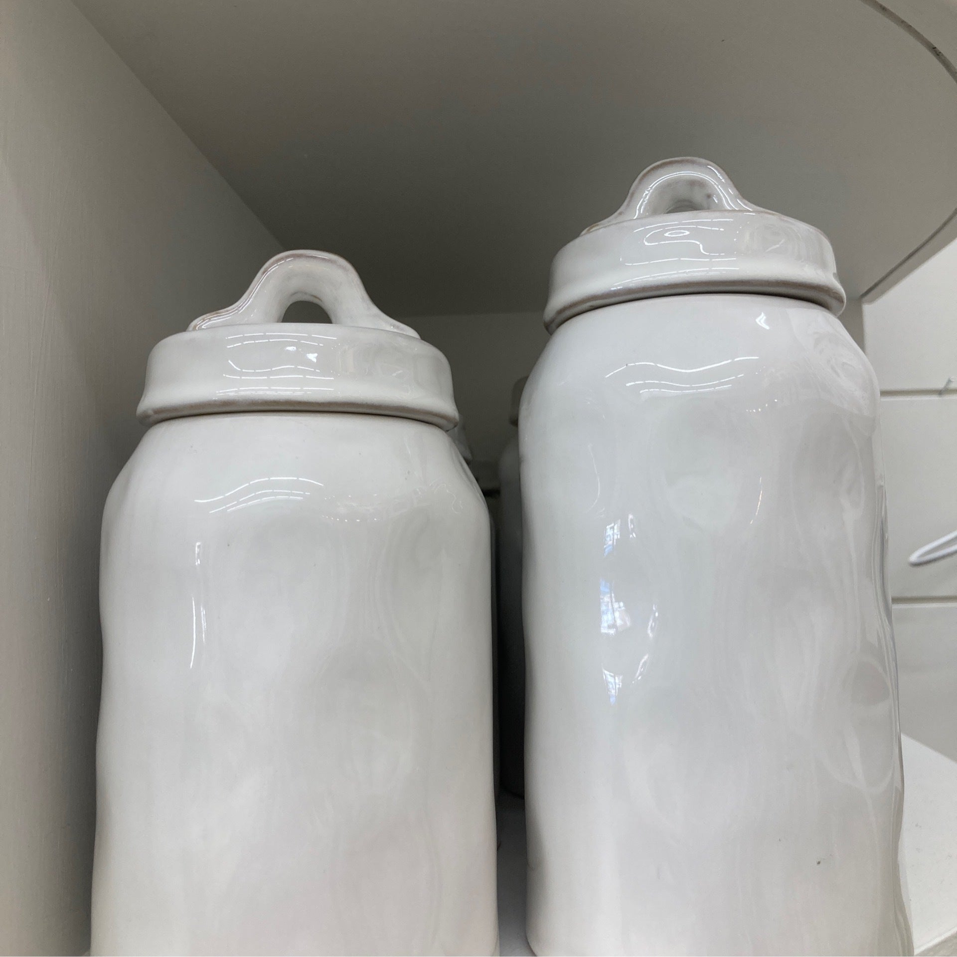 Canister - White Ceramic Jar/Canister w/lid - 7.87” tall - PDVE31 ...